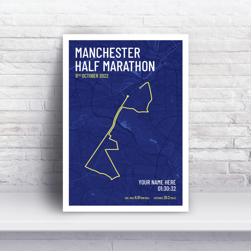 Manchester Half Marathon Print - Personalised Manchester Half Gift