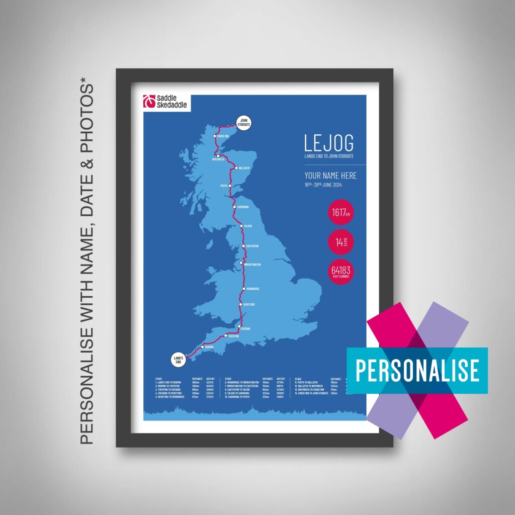 LEJOG Saddle Skedaddle Print